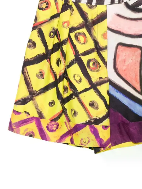 Moschino Abstract-print Pleated Shorts