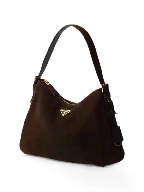 Prada Aimée Medium Suede Shoulder Bag