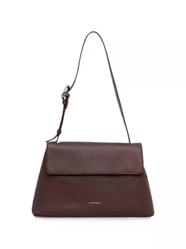 COCCINELLE Pebbled Leather Tote Bag - Brown