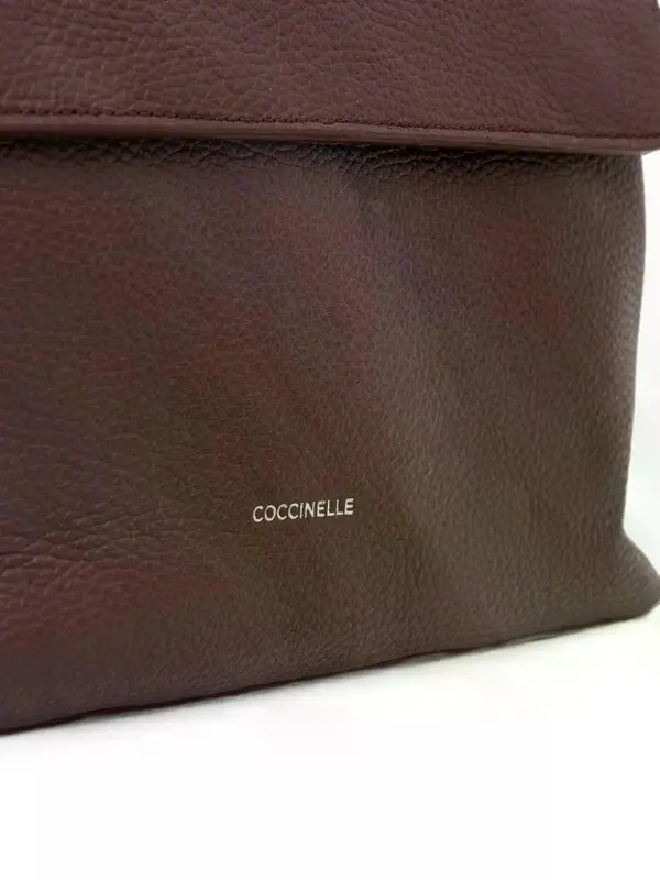 COCCINELLE Pebbled Leather Tote Bag - Brown