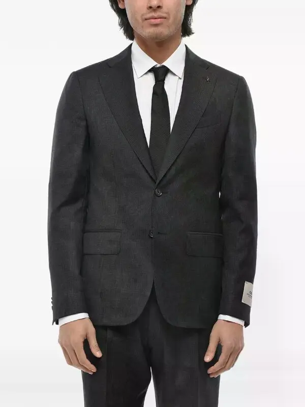 Corneliani District-check Virgin Wool Suit - Grey