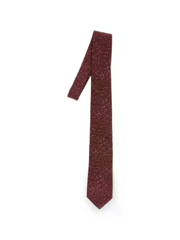 Corneliani Herringbone-pattern Tie - Red