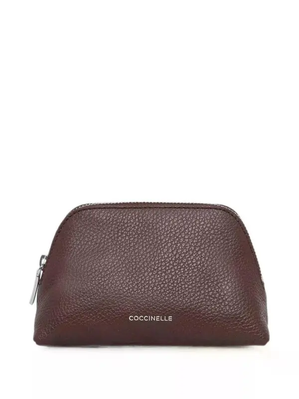 COCCINELLE Small Helga Pebbled Leather Make Up Bag - Red