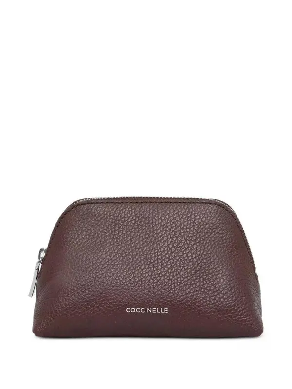 COCCINELLE Small Helga Pebbled Leather Make Up Bag - Red