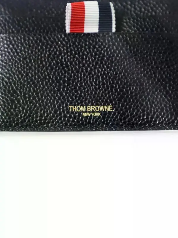 Thom Browne Pebble Grain Stripe-tab Card Holder