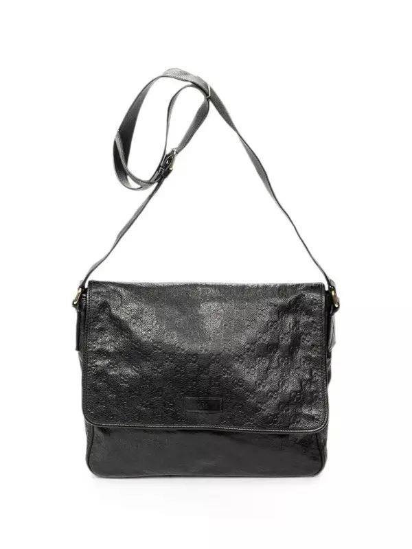 Gucci Large Guccissima Messenger Bag - Black