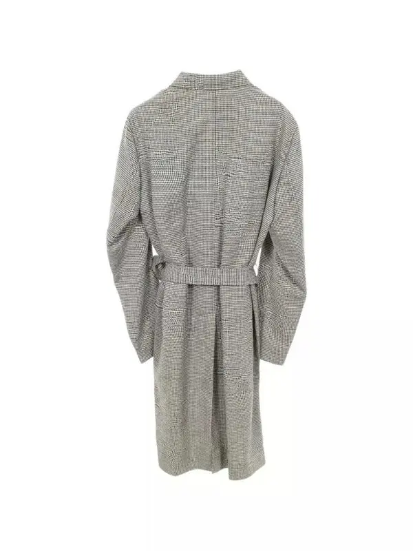 Dior Houndstooth-pattern Belted Coat