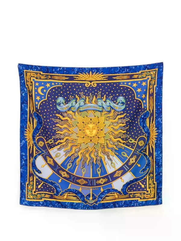 Hermès 2010s Carpe Diem Scarf - Blue