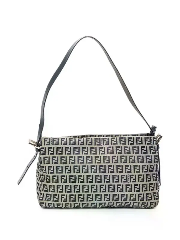 Fendi Ff Logo-plaque Shoulder Bag - Grey