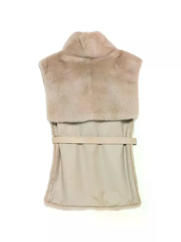 MANZONI 24 Belted Fur Gilet - Neutrals