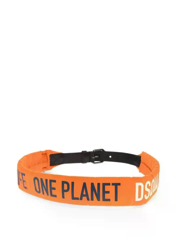 Dsquared2 Logo-print Leather-trim Belt