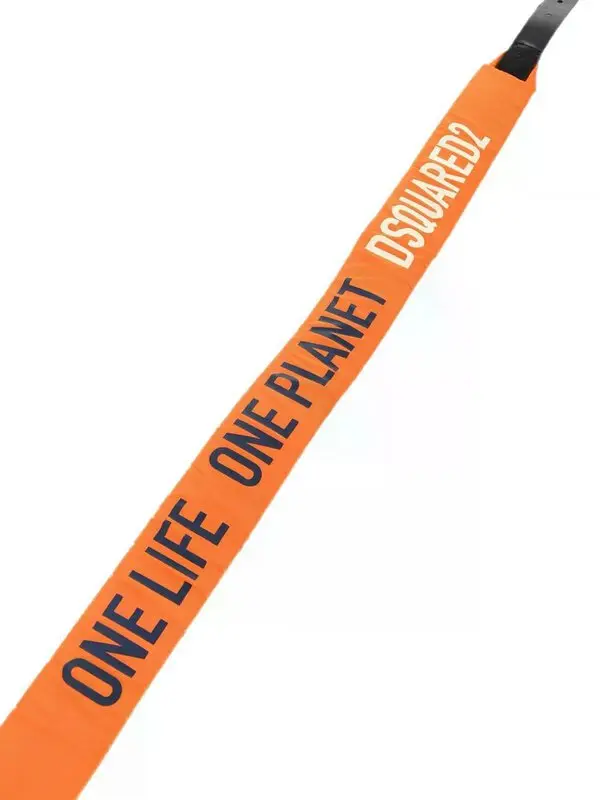 Dsquared2 Logo-print Leather-trim Belt