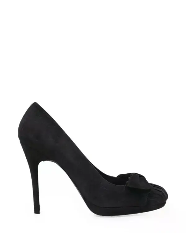 STUART WEITZMAN Bow-detail Suede Pumps - Black