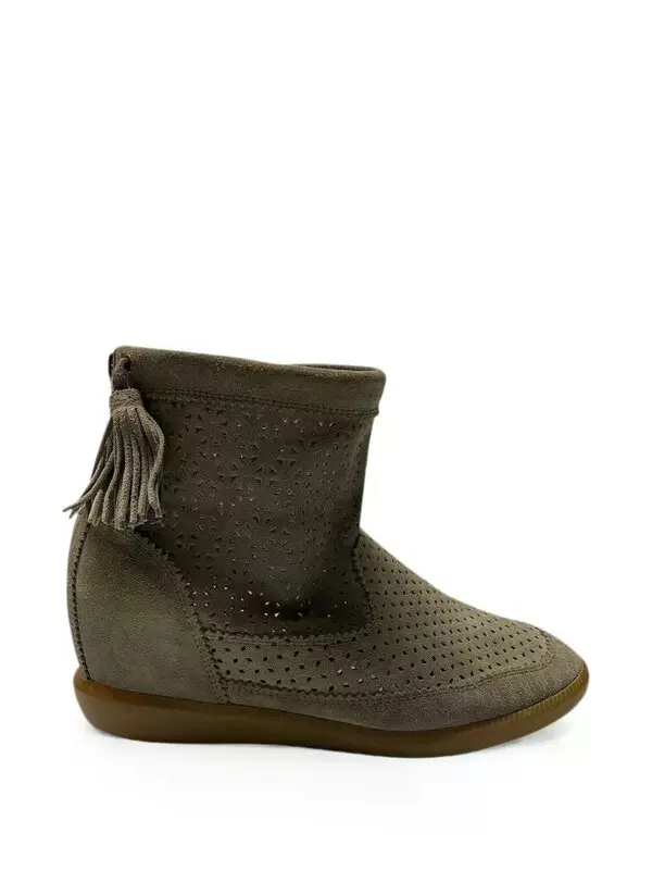 ISABEL MARANT VINTAGE Basley Perforated Ankle Boots - Grey
