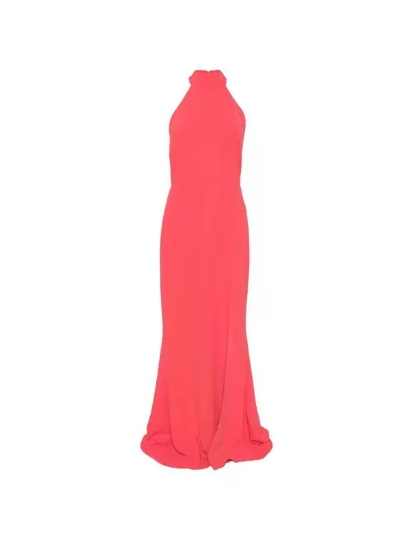 Nicole Miller Sleeveless Bow Detail Maxi Gown - Red