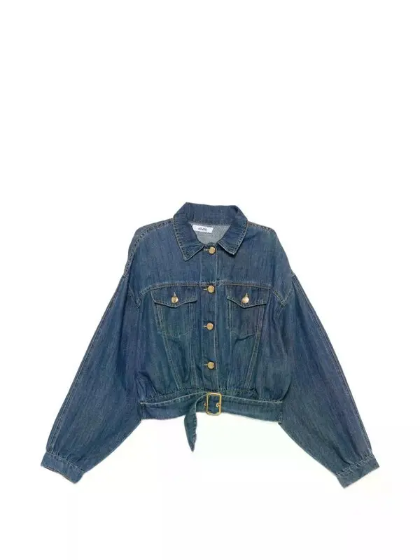 JIJIL Belted Cropped Denim Jacket