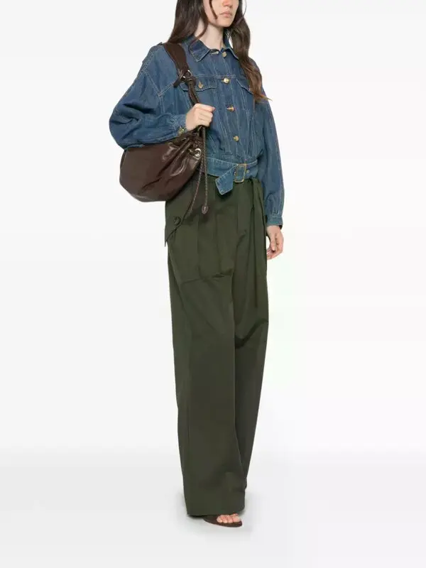 JIJIL Belted Cropped Denim Jacket
