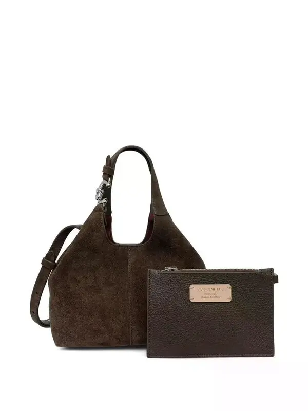 COCCINELLE Suede Logo-plaque Tote Bag - Brown