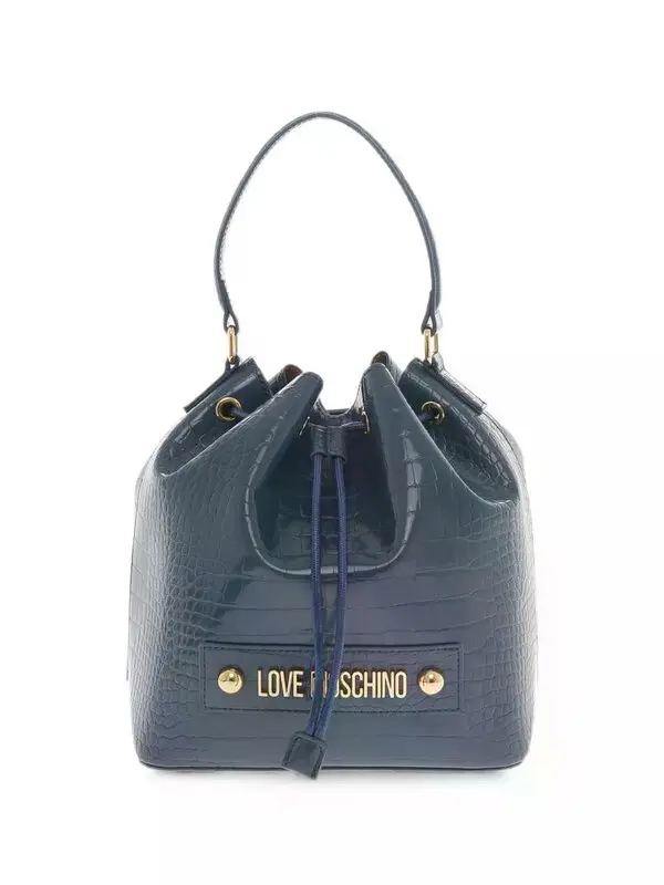 Moschino Logo-plaque Bucket Bag - Blue