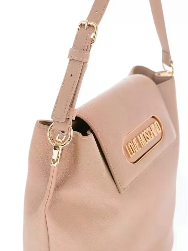 Moschino Logo-plaque Pebbled-effect Shoulder Bag