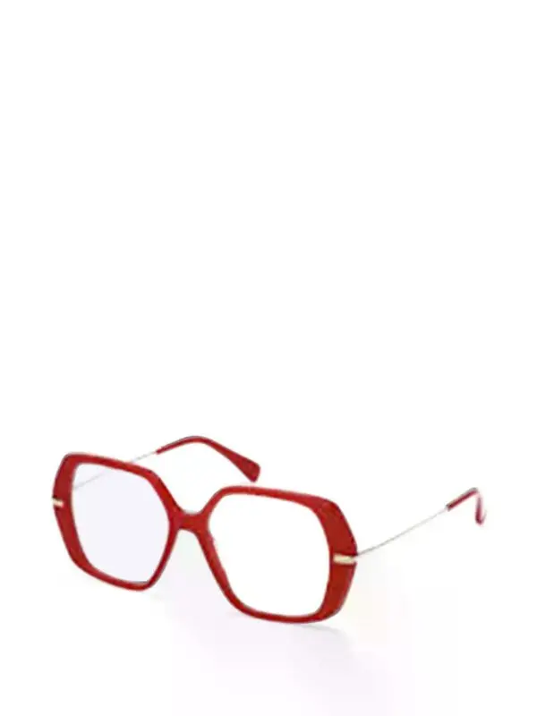 Max Mara Geometric Frame Eyeglasses - Red