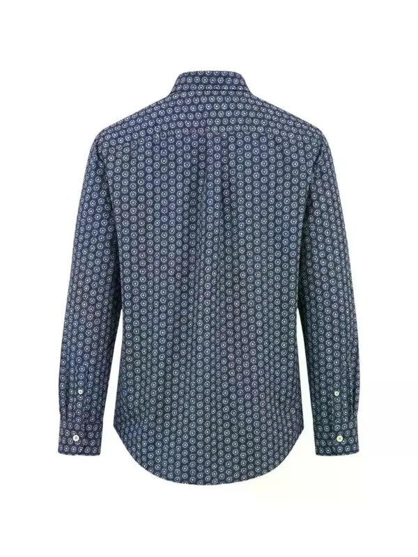 TINTORIA MATTEI 954 Geometric-print Long-sleeve Shirt