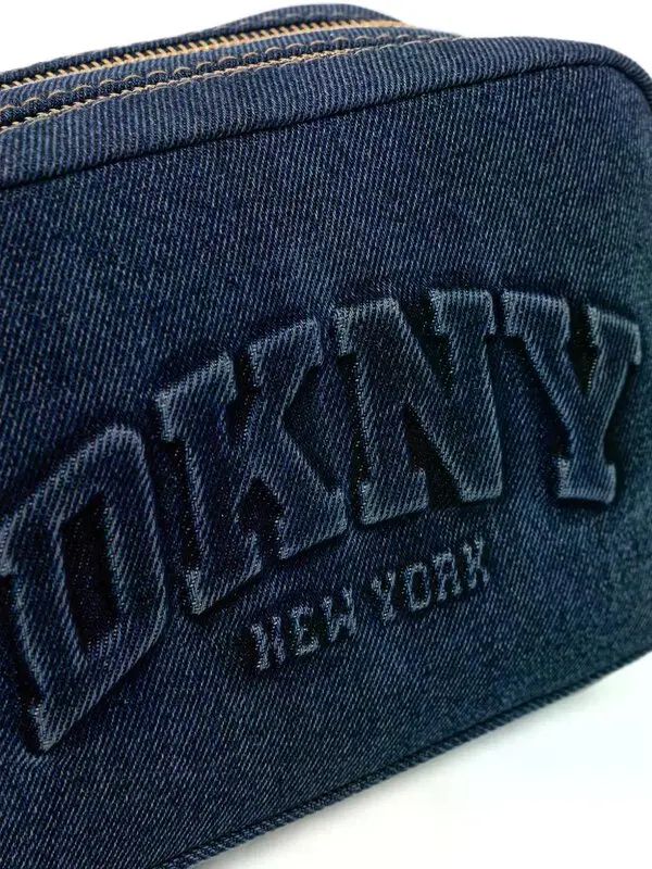 Dkny Logo-embroidered Denim Shoulder Bag