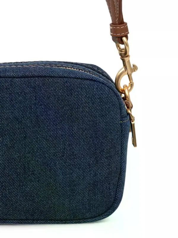 Dkny Logo-embroidered Denim Shoulder Bag
