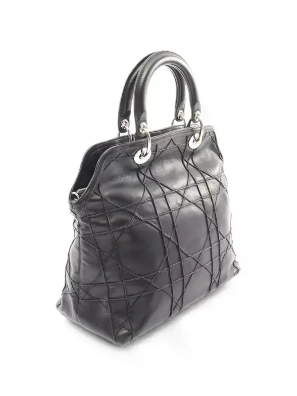 Dior 2010s Cannage Granville Shoulder Bag - Black