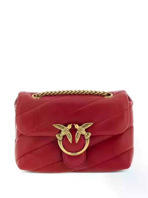 Pinko Mini Love Puff Baby Quilted Leather Shoulder Bag - Red