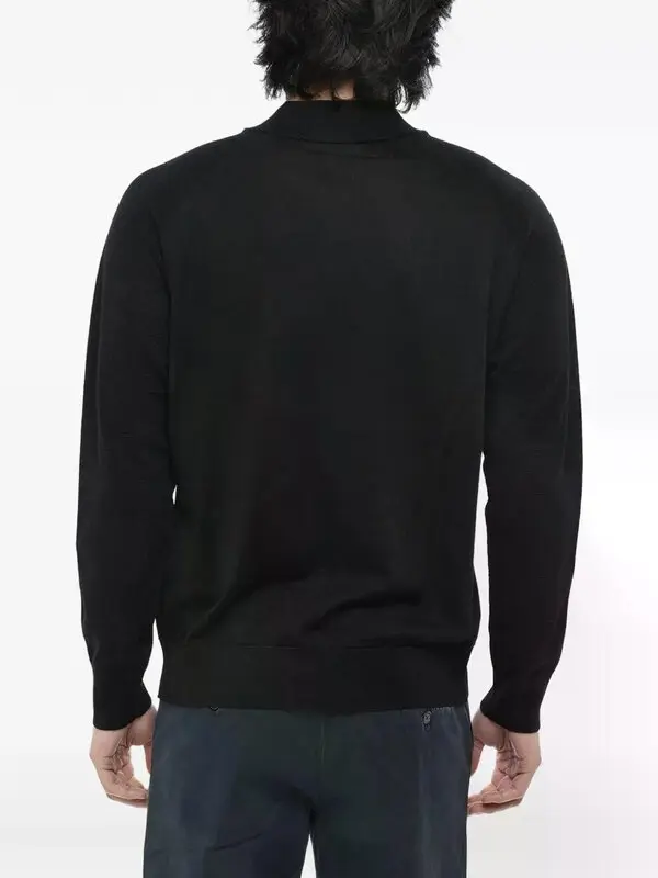 PAOLO PECORA Half-zip Wool Sweater - Black