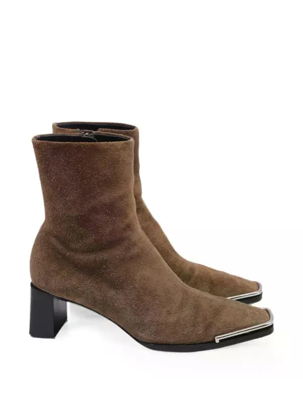 ALEXANDER WANG Suede Metal-tip Ankle Boots - Brown