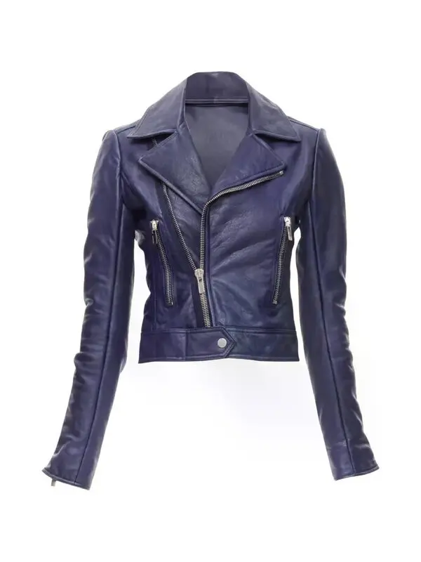 Balenciaga 2014 Biker Leather Jacket - Blue