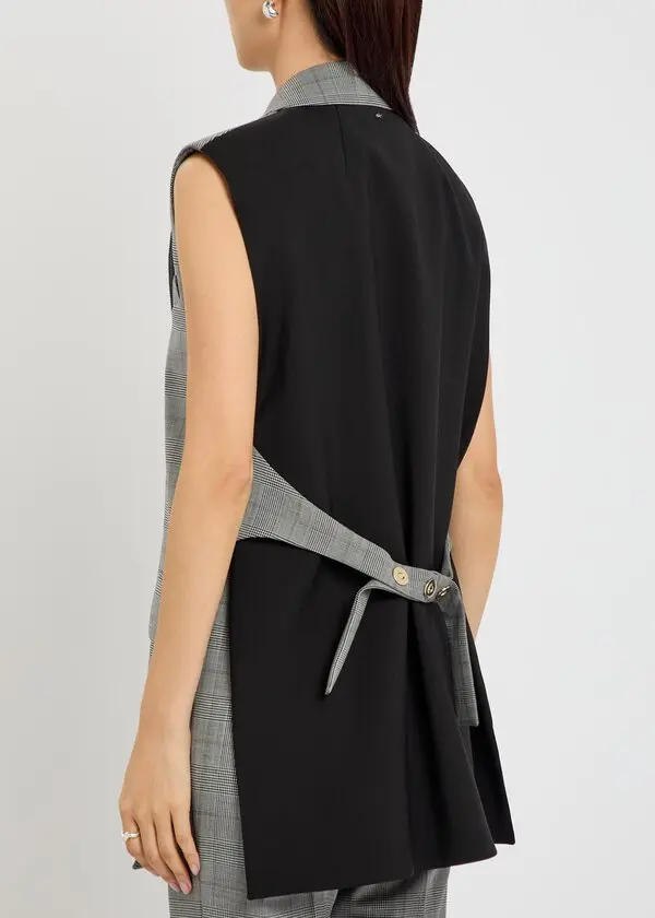 Sportmax Plaid Wool Sleeveless Blazer