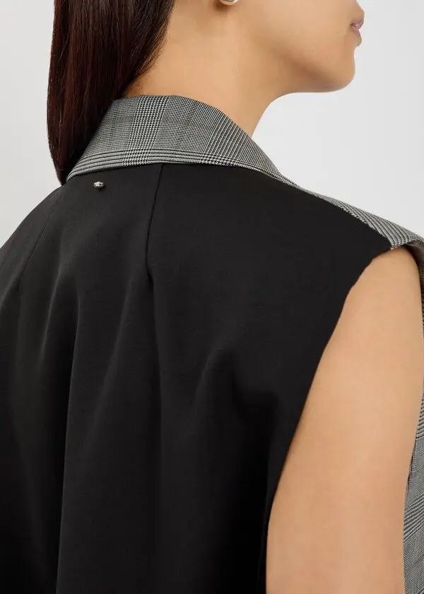 Sportmax Plaid Wool Sleeveless Blazer