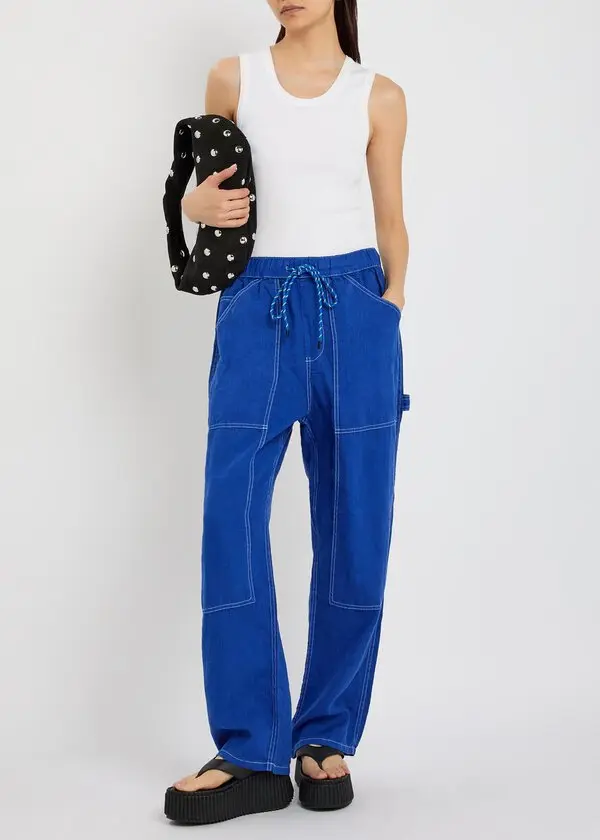 Rag & Bone Atlas Panelled Relaxed Straight-leg Linen Trousers - Blue