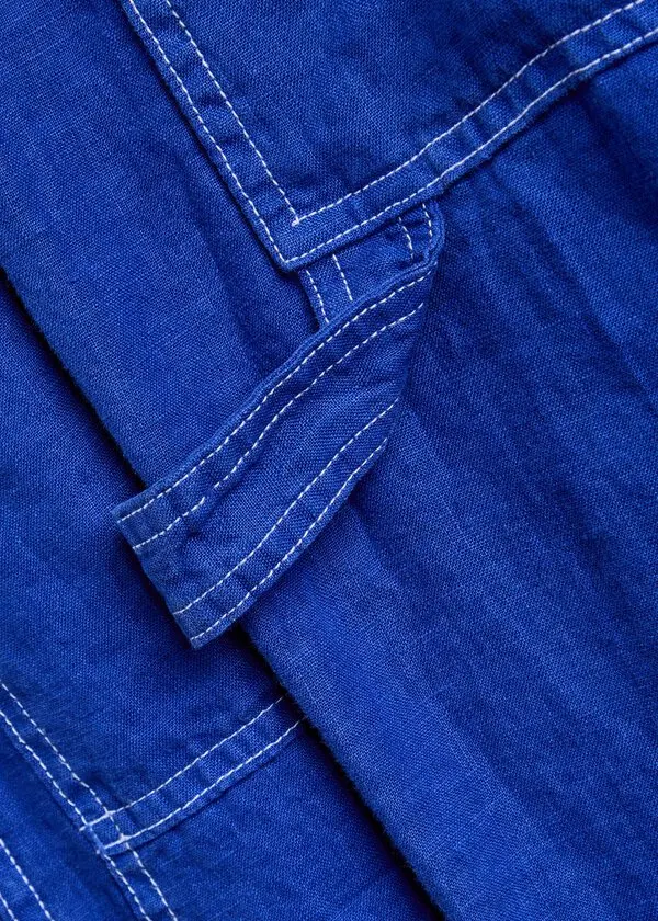 Rag & Bone Atlas Panelled Relaxed Straight-leg Linen Trousers - Blue