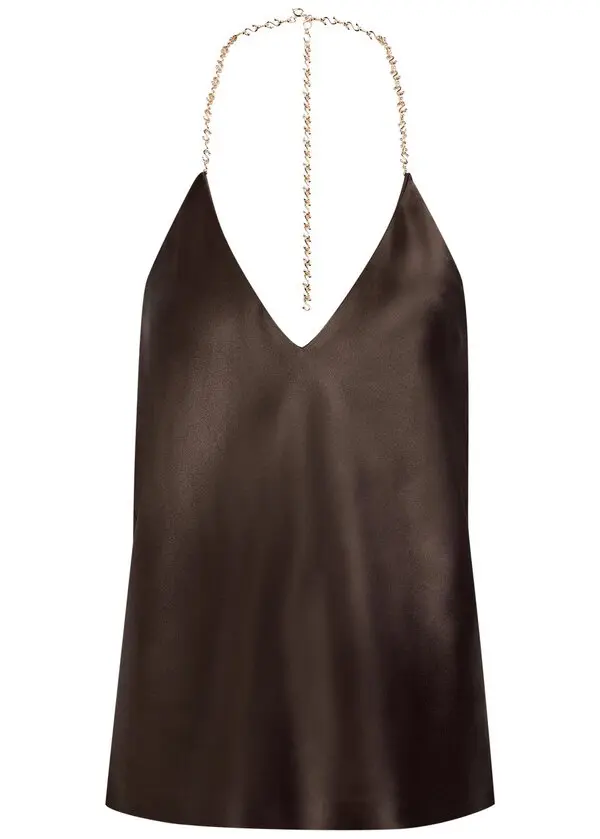 Sportmax Chain Satin Top - Chocolate
