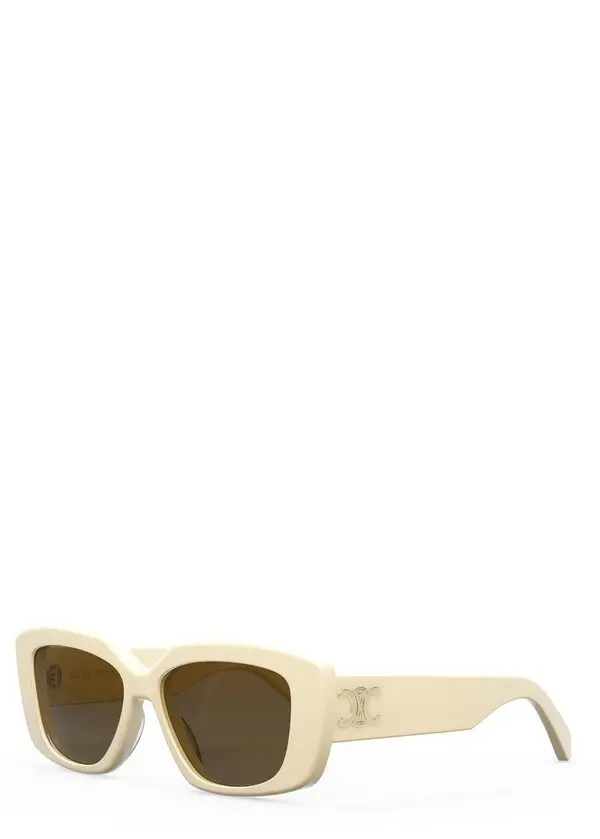 Celine Triomphe Rectangle-frame Sunglasses - White