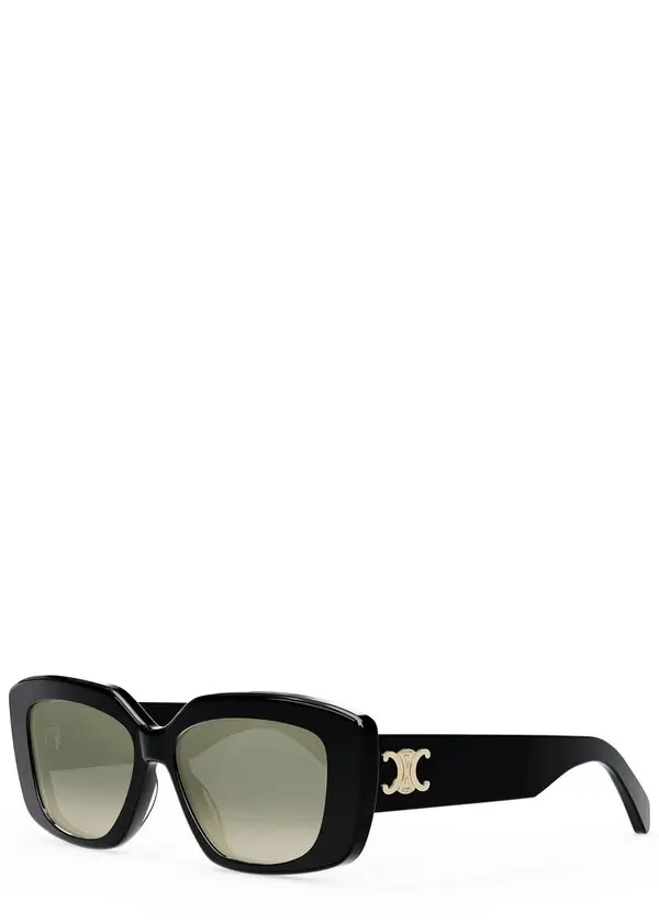 Celine Triomphe Rectangle-frame Sunglasses - Black