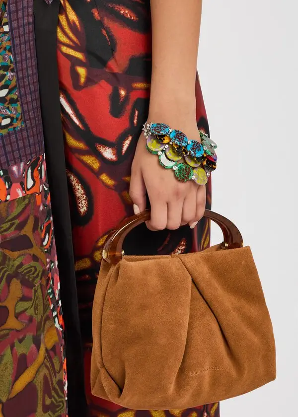 Dries Van Noten Layered Painted Glass And Brass Bracelet