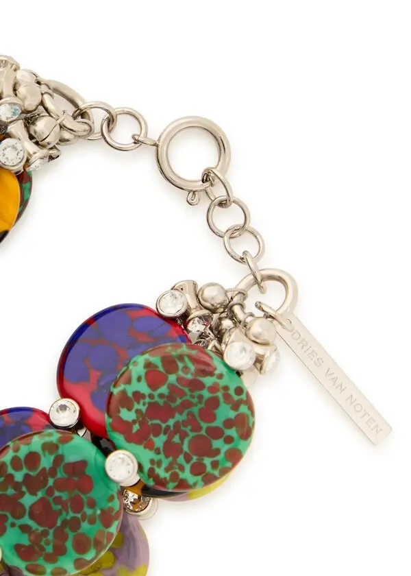 Dries Van Noten Layered Painted Glass And Brass Bracelet