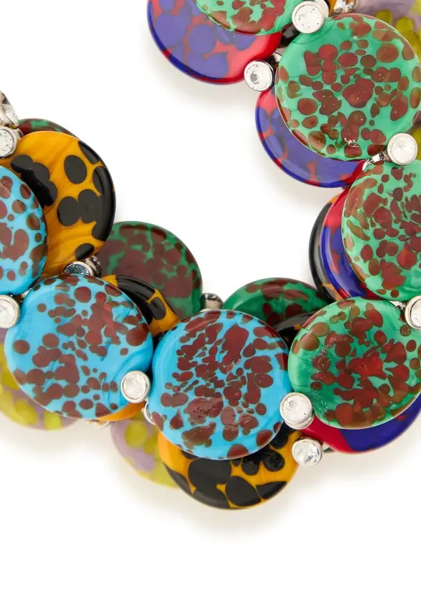 Dries Van Noten Layered Painted Glass And Brass Bracelet
