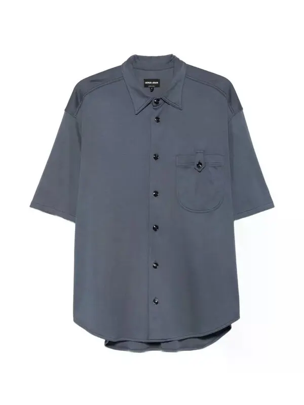Giorgio Armani Chest-pocket Short-sleeve Shirt - Blue