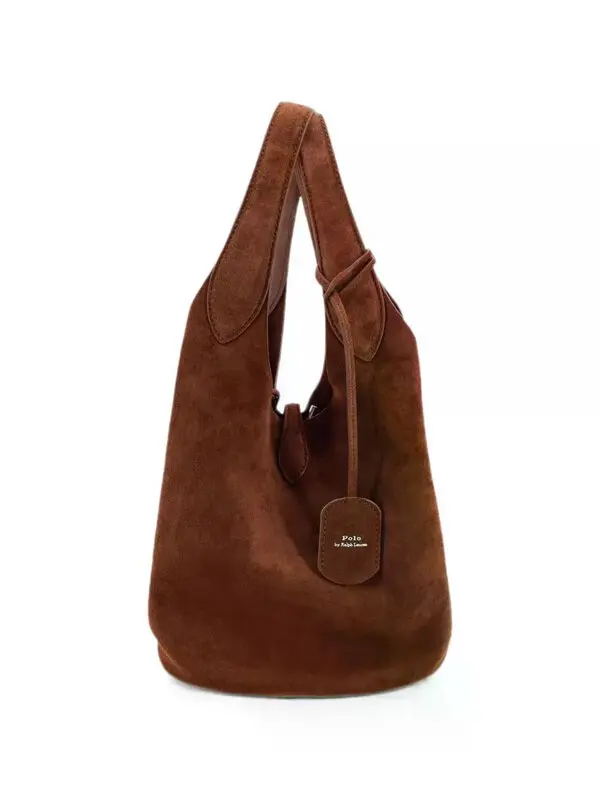 Polo Ralph Lauren Logo-embroidered Suede Shoulder Bag - Brown