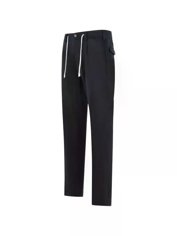 Eleventy Drawstring Pleated Trousers - Blue