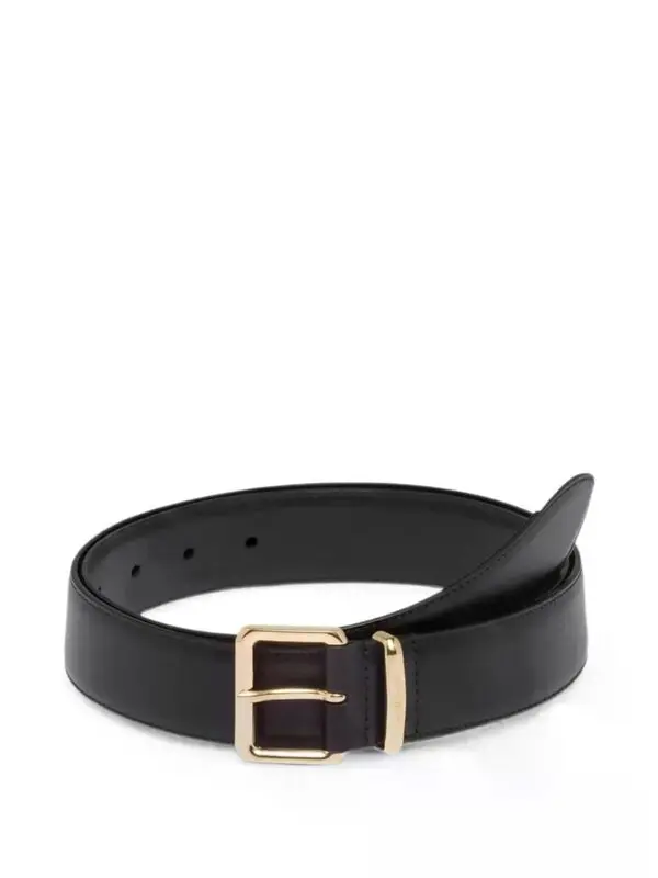 Miu Miu Logo-engraved Buckle Belt - Black