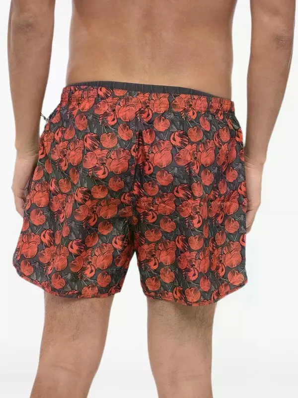 Neil Barrett Cherry-print Drawstring-fastening Swim Shorts