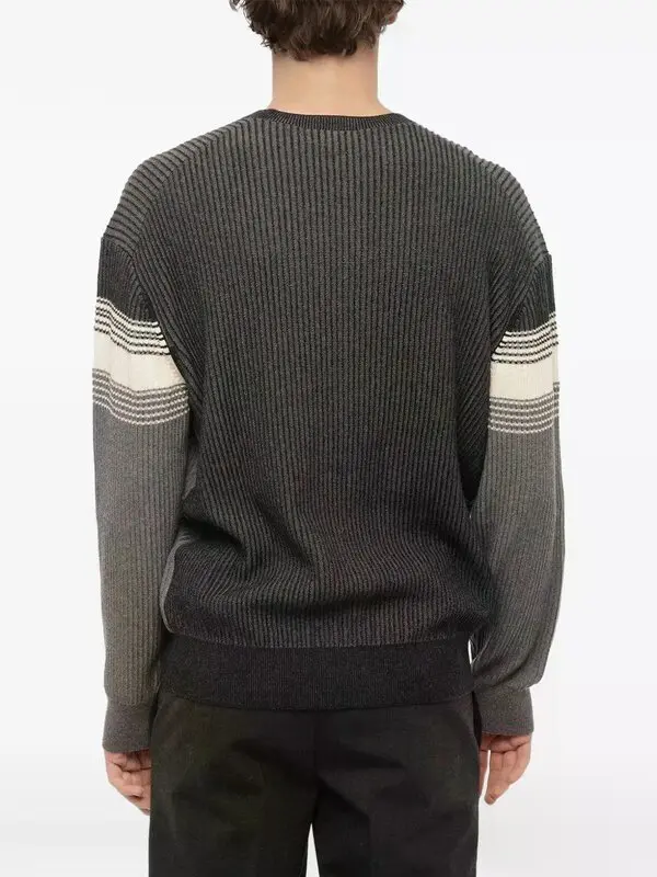 Neil Barrett Ribbed-knit Panelled Sweater