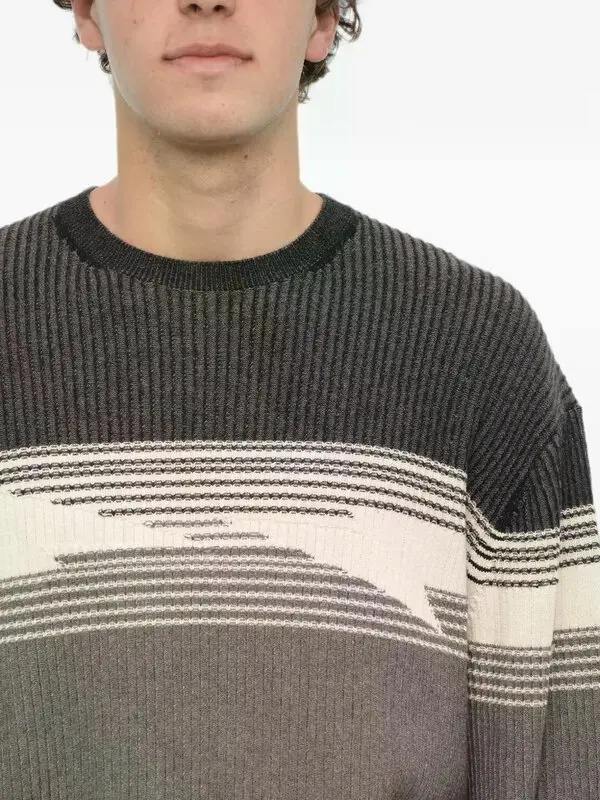 Neil Barrett Ribbed-knit Panelled Sweater